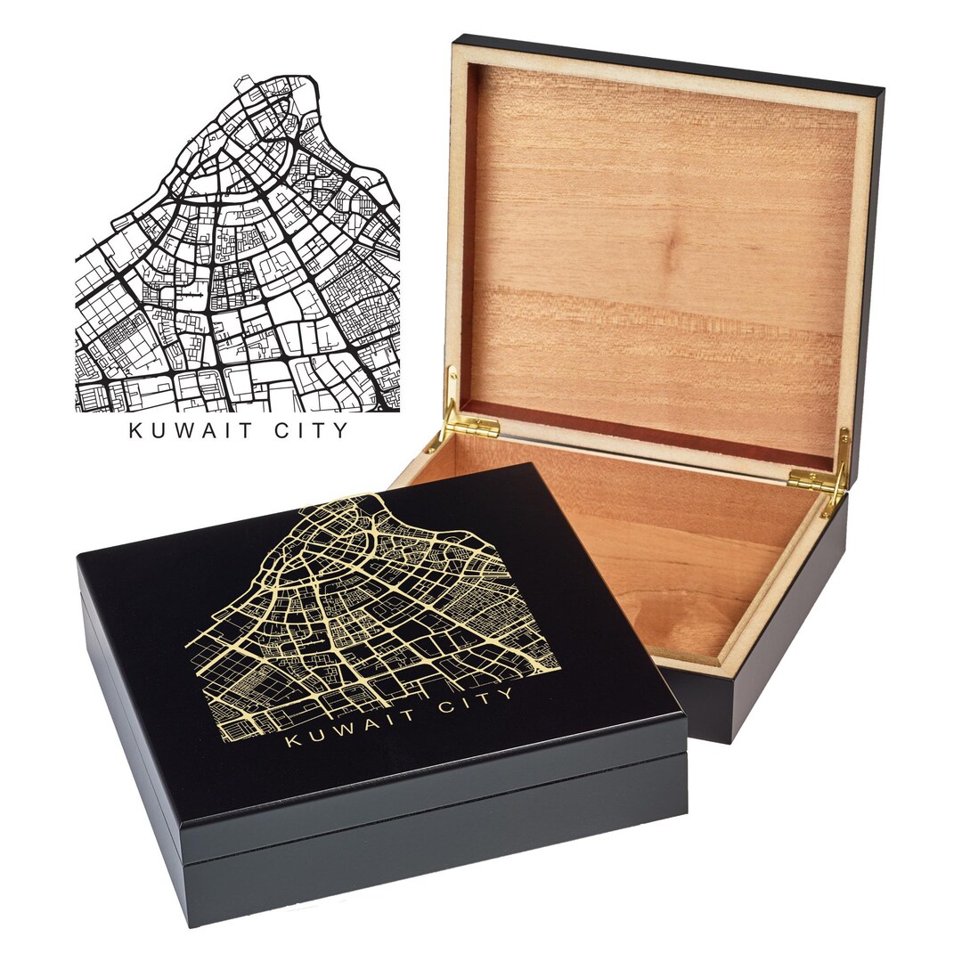 Kuwait City Keepsake Box | City Maps | Custom Engraved Keepsake Box ...