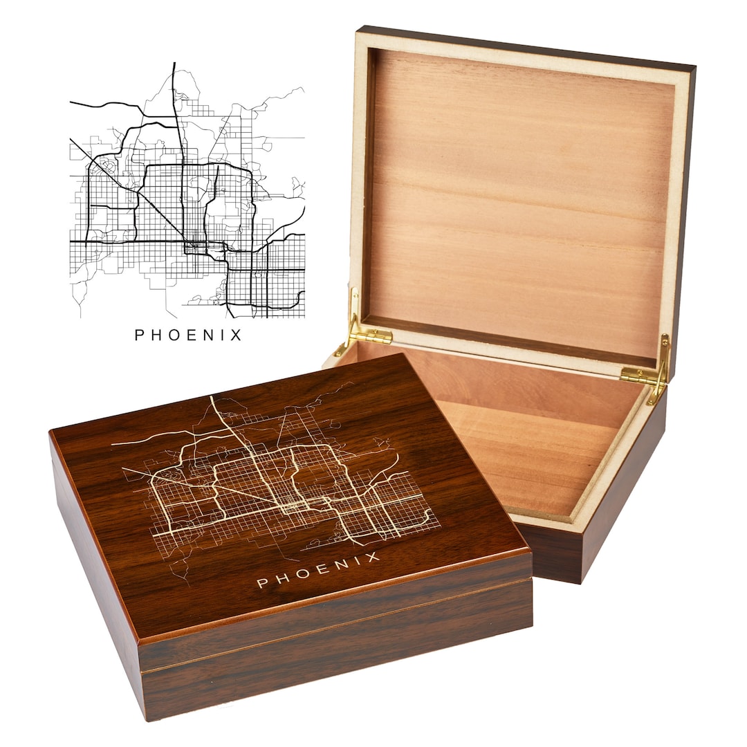 Phoenix Arizona Box | City Maps | Custom Engraved Keepsake Box | City ...