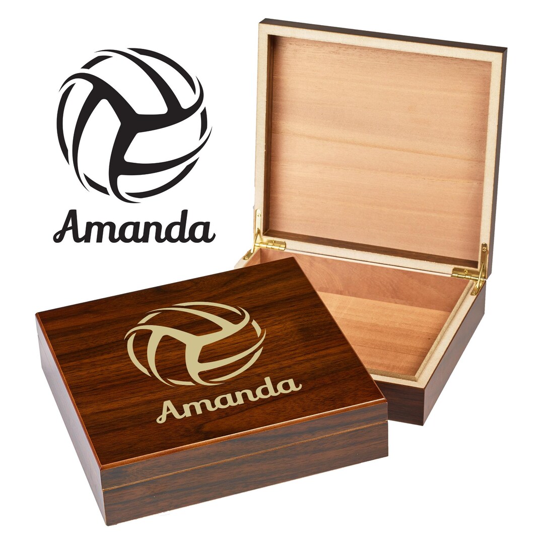 Volleyball Keepsake Box | Custom Engraved Volleyball Box | Volleyball ...