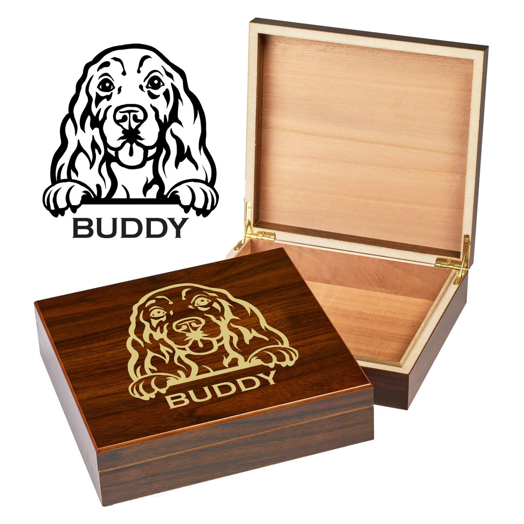 Custom Cocker Spaniel Box | Engraved Dog Memory Box | Personalized Dog ...