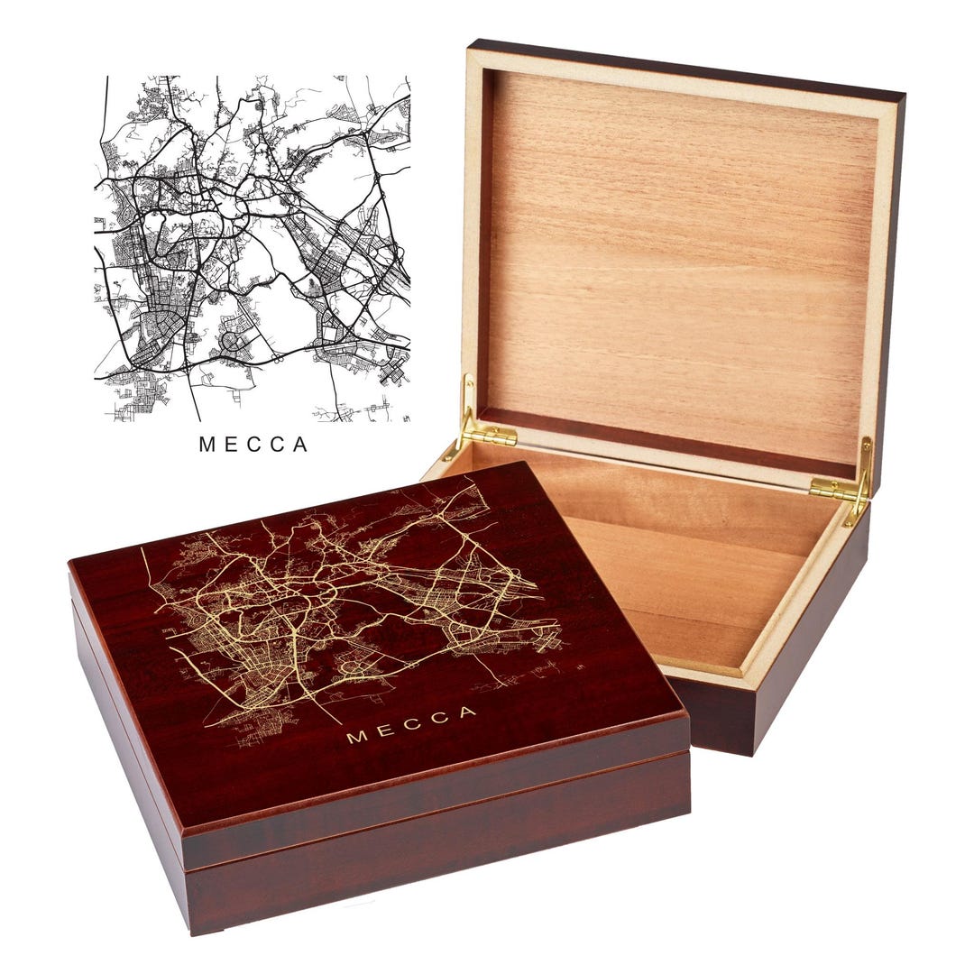 Mecca Keepsake Box | City Maps | Custom Engraved Keepsake Box | City ...