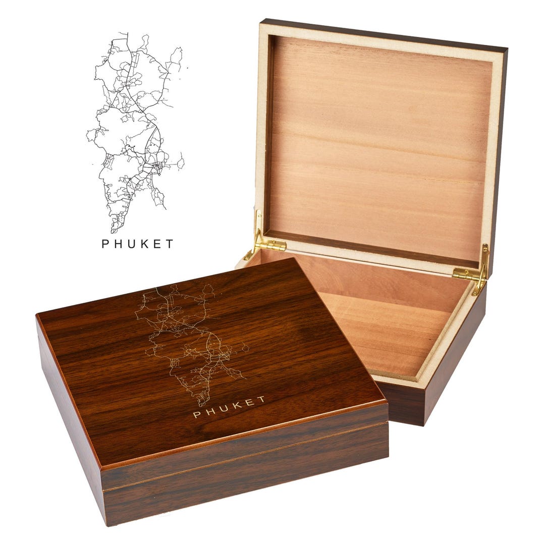 Phuket Keepsake Box City Maps Custom Engraved Keepsake Box City Skyline ...