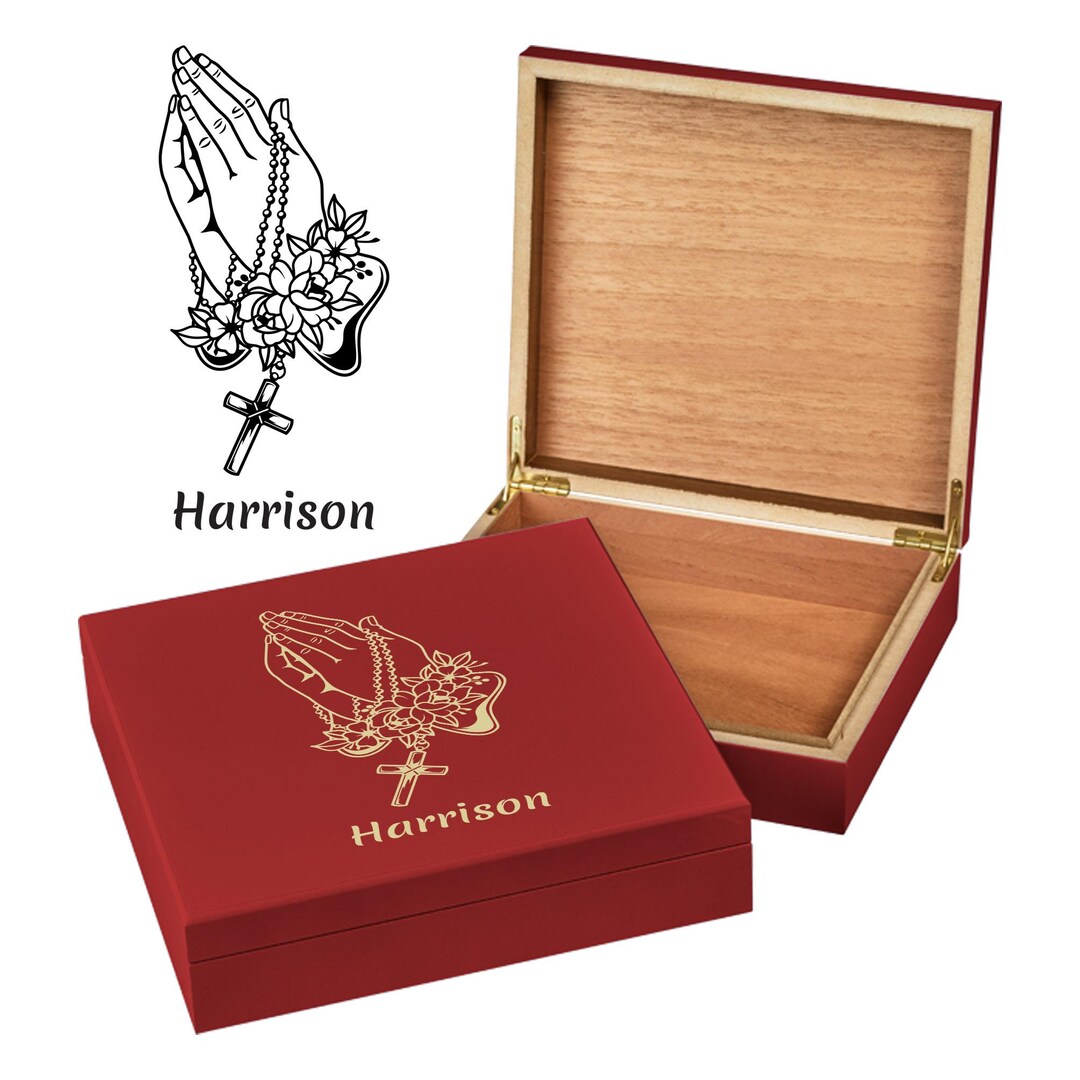 Floral Praying Hands Keepsake Box | Custom Floral Keepsake | Praying ...