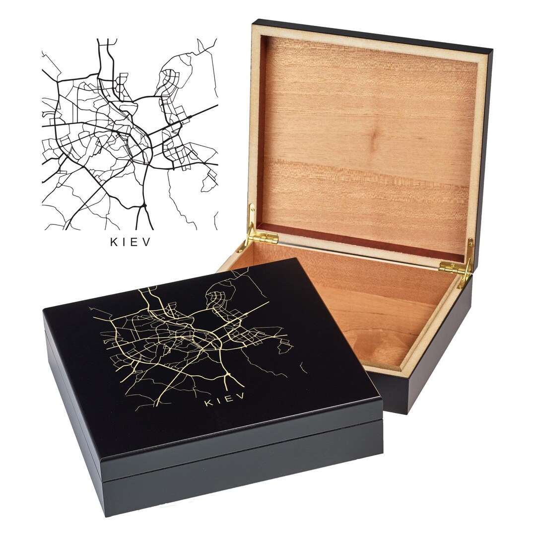 Kiev Keepsake Box | City Maps | Custom Engraved Keepsake Box | City ...