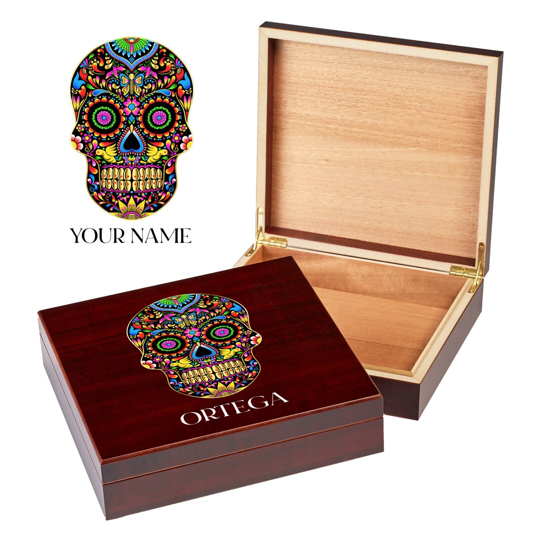Mexican Skull Box Custom Mexican Skull Candy Dia De Los Muertos Spanish ...