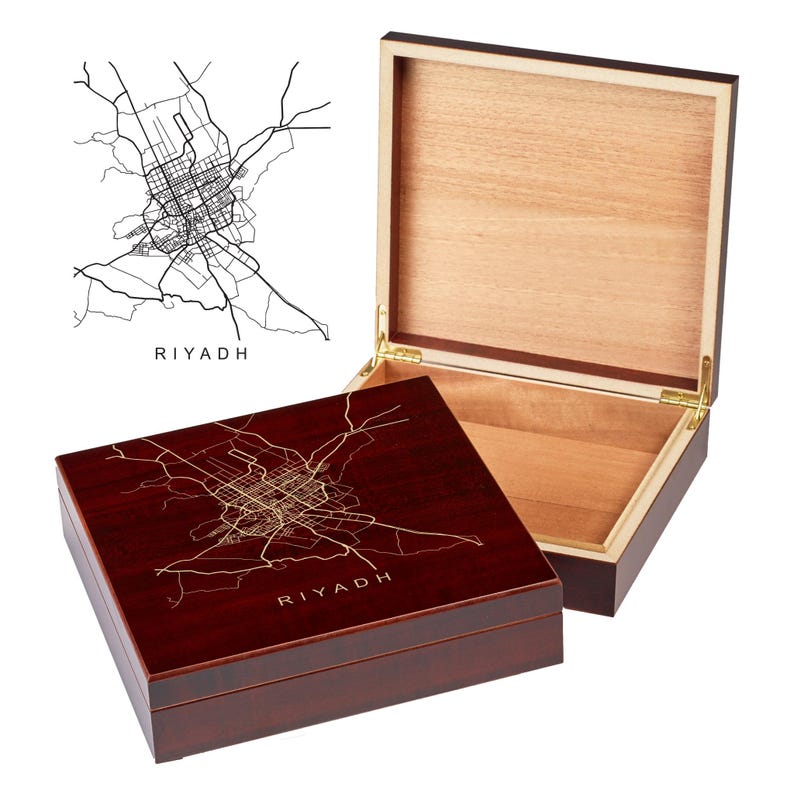 Riyadh Keepsake Box | City Maps | Custom Engraved Keepsake Box | City ...