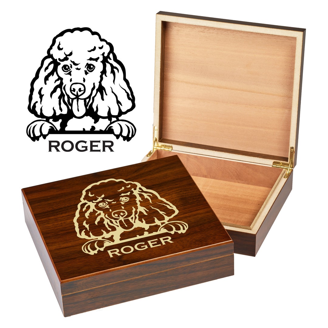 Custom Poodle Dog Box | Engraved Dog Memory Box | Personalized Dog ...