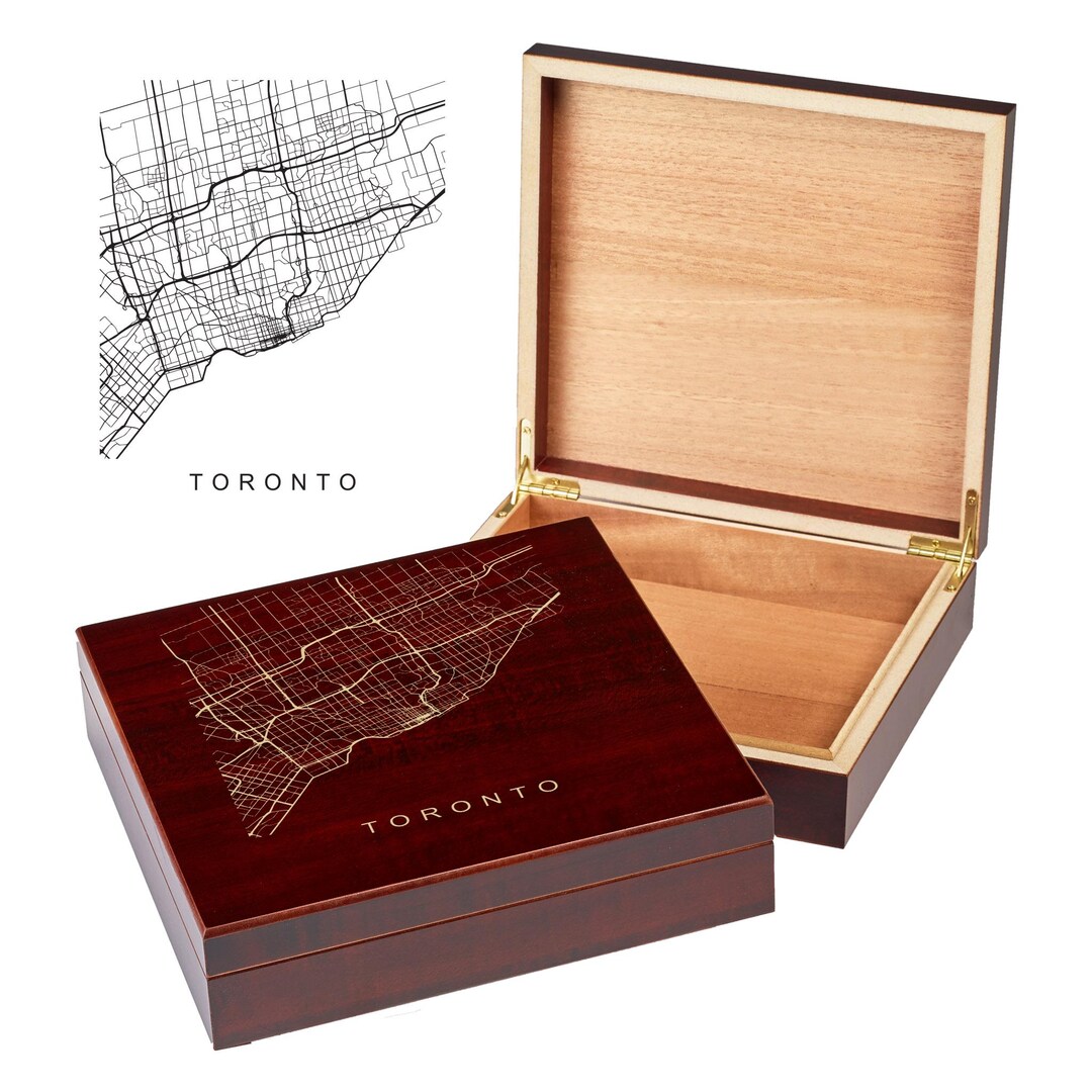 Toronto Keepsake Box | City Map | Custom Engraved Keepsake Box | City ...
