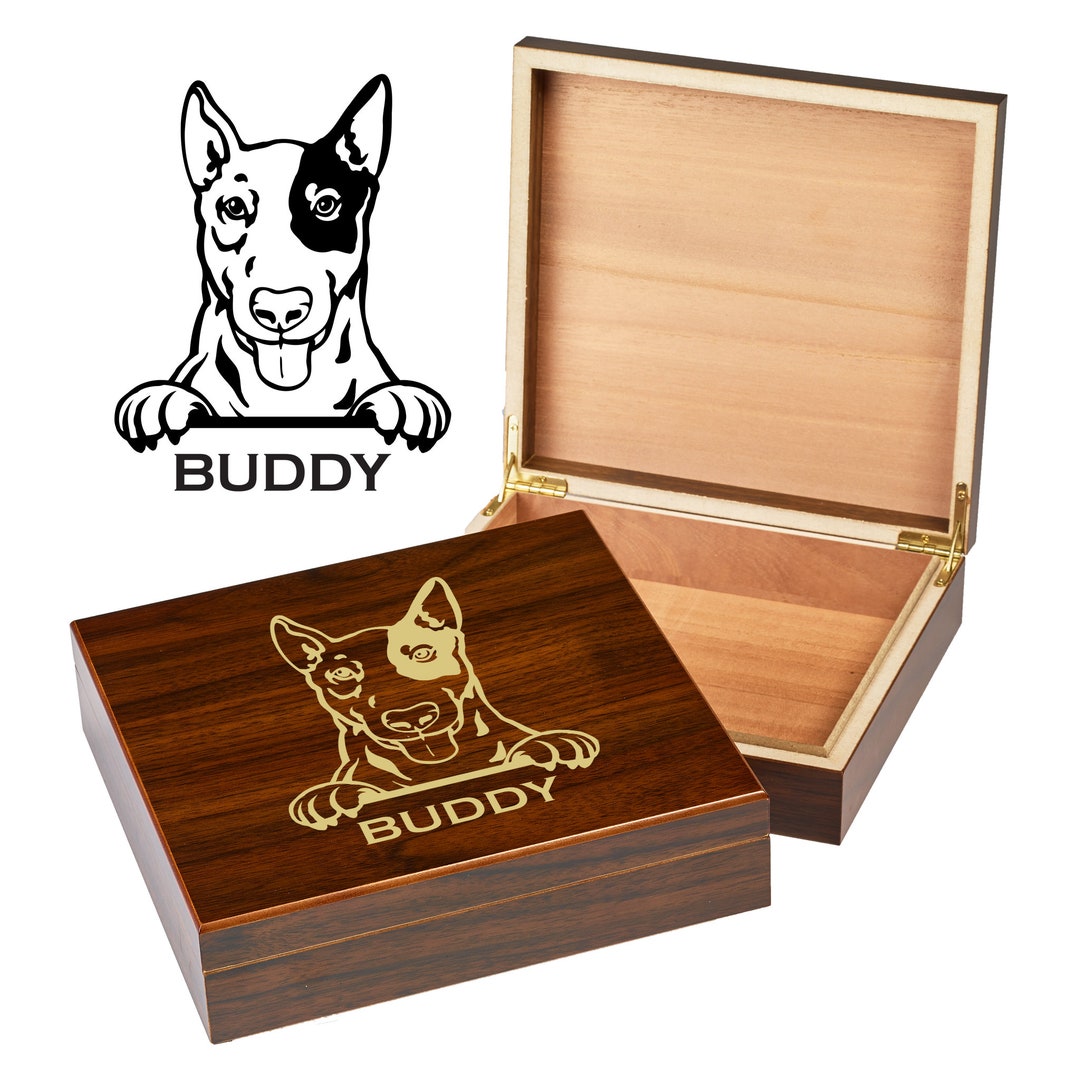 Custom English Bull Terrier Box | Engraved Dog Memory Box ...