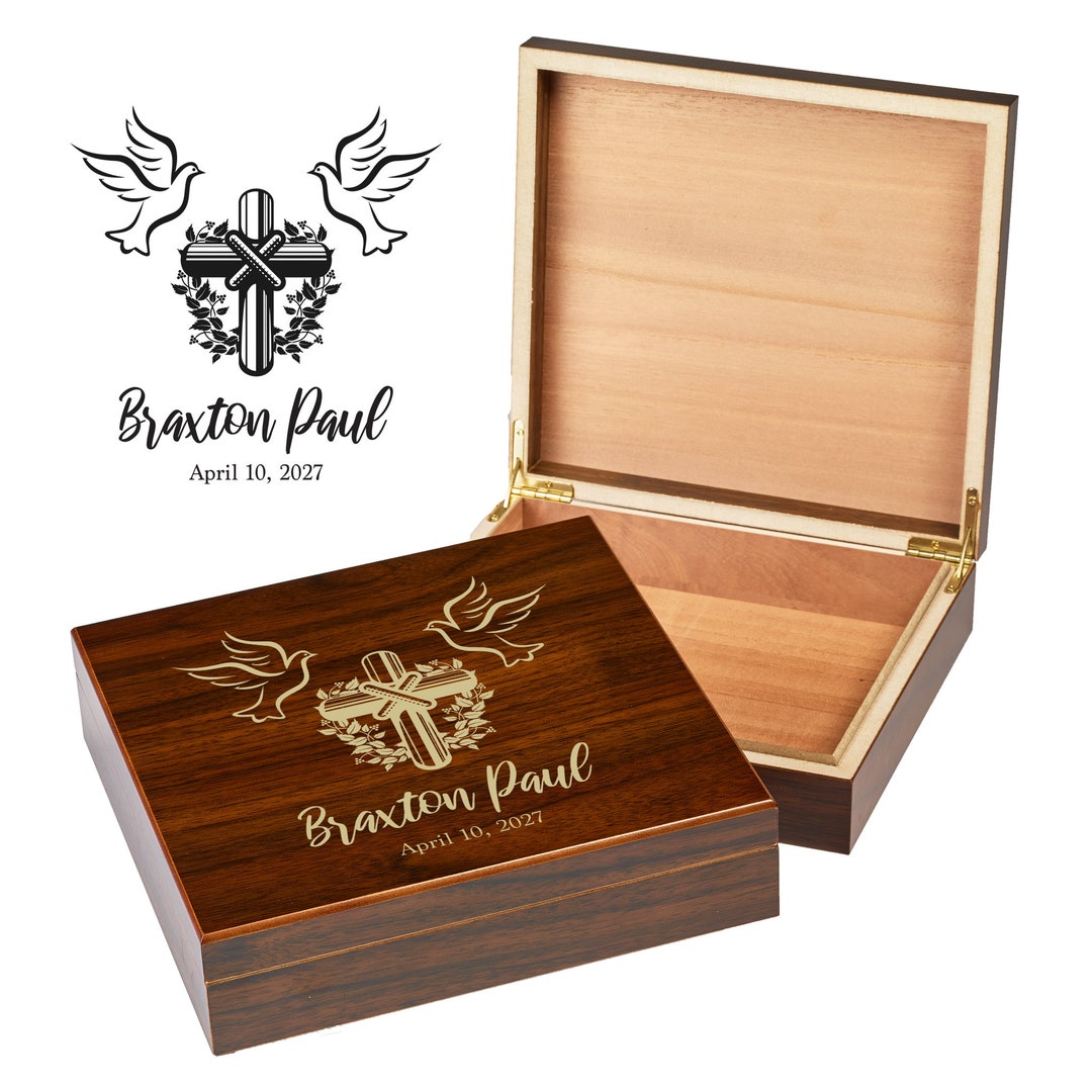 Baptism Box | Communion Keepsake Wood Box | Communion Box | Custom ...