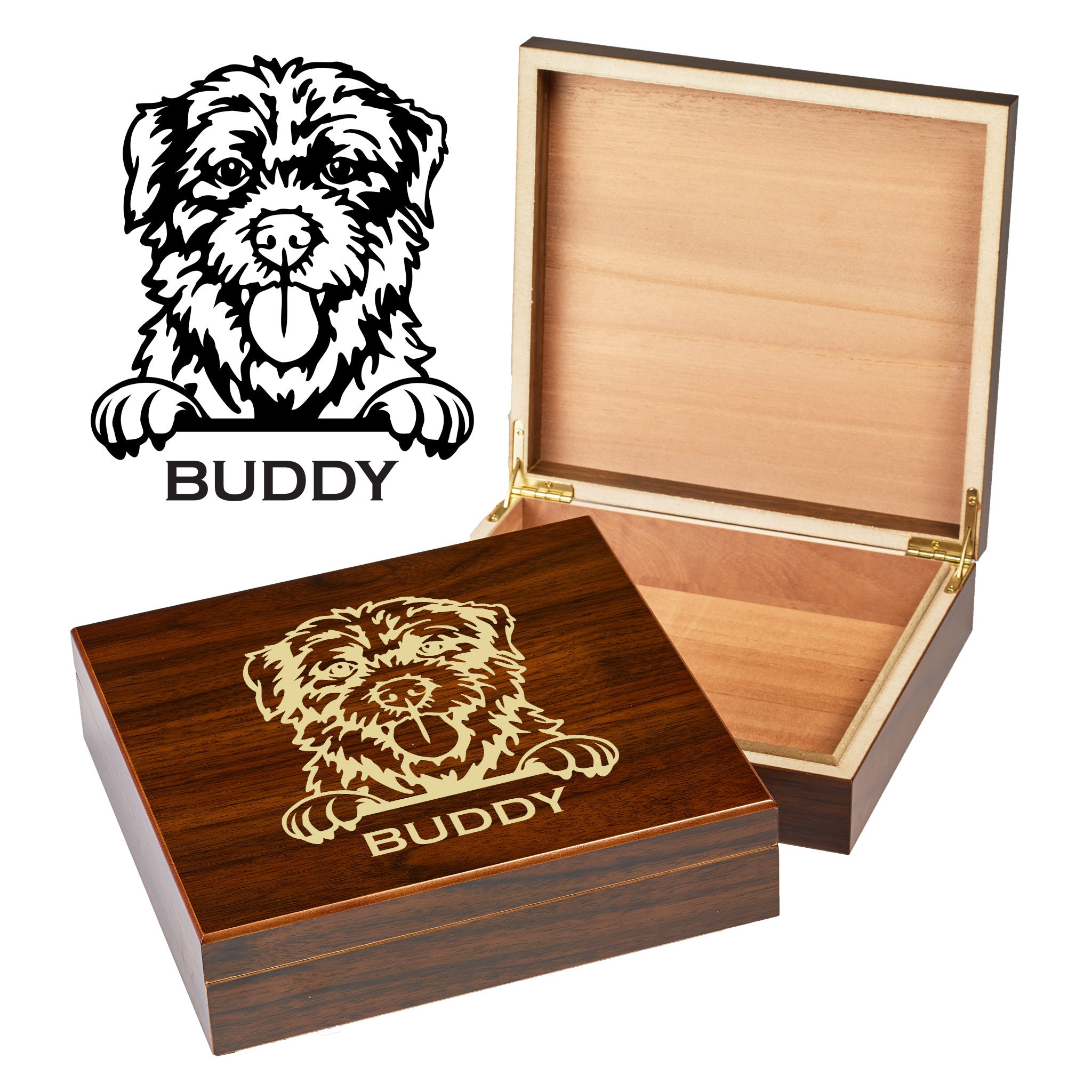 Custom Jack Russell Box | Engraved Dog Memory Box | Personalized Dog ...