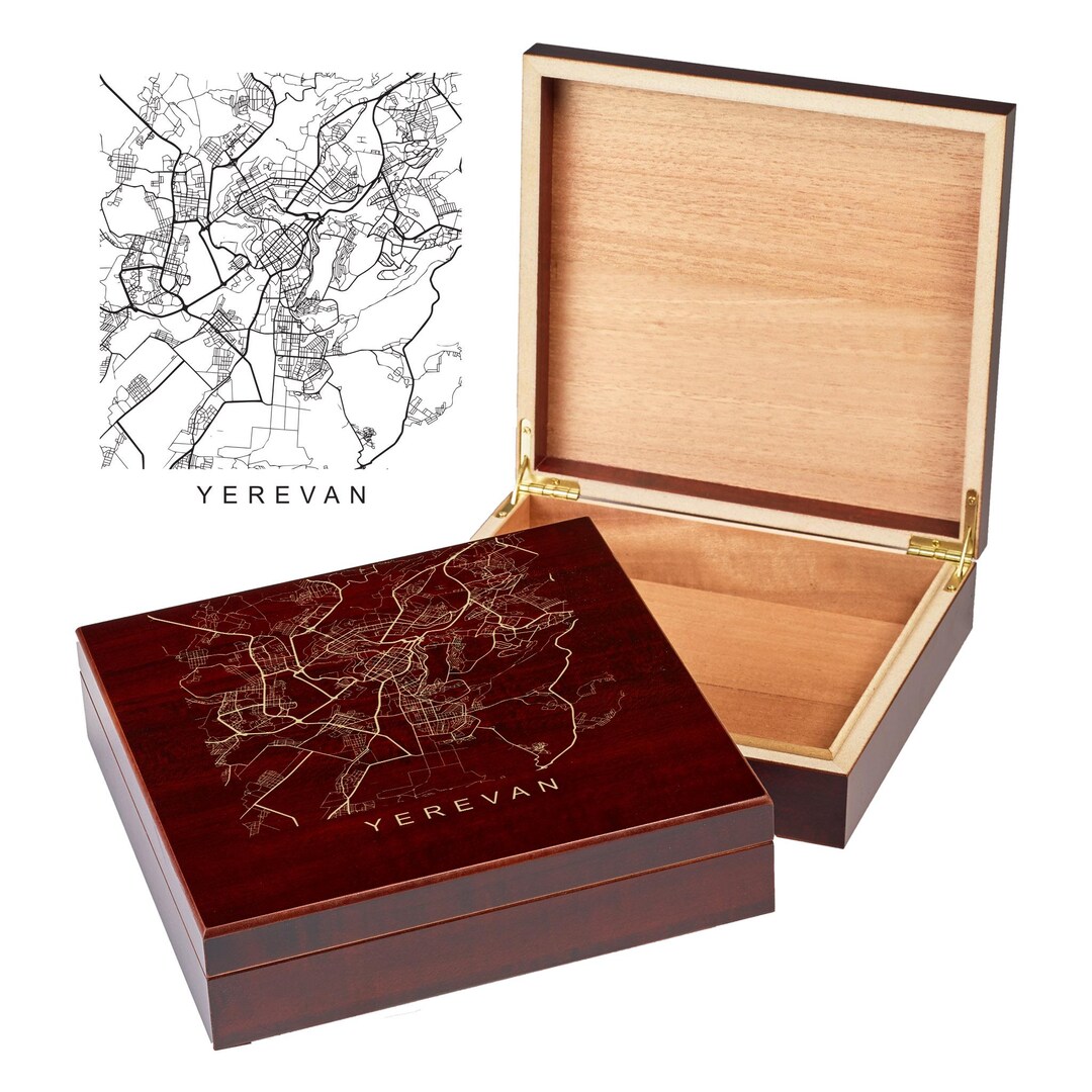 Yerevan Keepsake Box | City Maps | Custom Engraved Keepsake Box | City ...