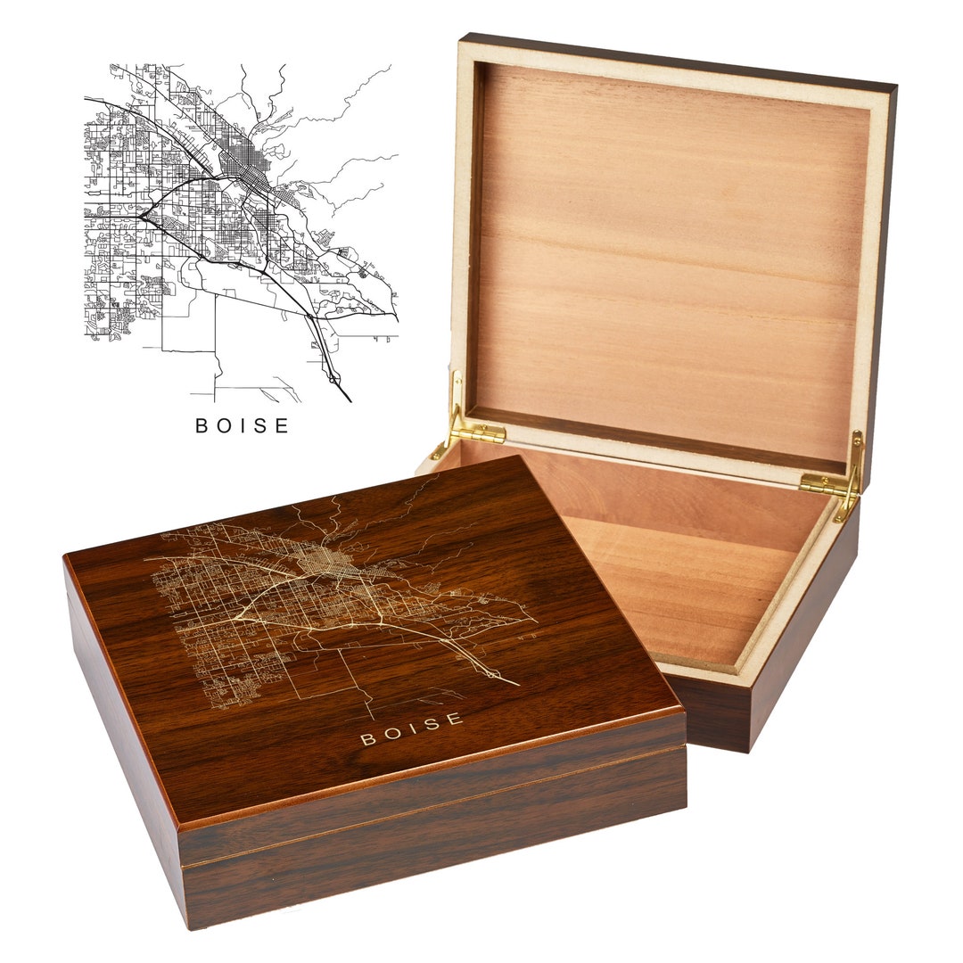 Boise Idaho Box | City Maps | Custom Engraved Keepsake Box | City ...