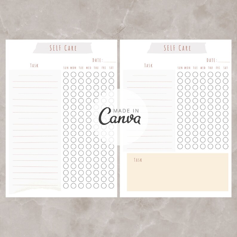 Weekly Self Care Tracker Printable, Daily Self Care Checklist, Routine ...