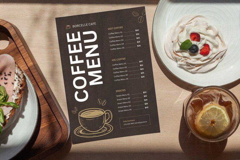 Coffee Menu Template, Coffee Bar Sign, Coffee Sign, Restaurant Menu ...