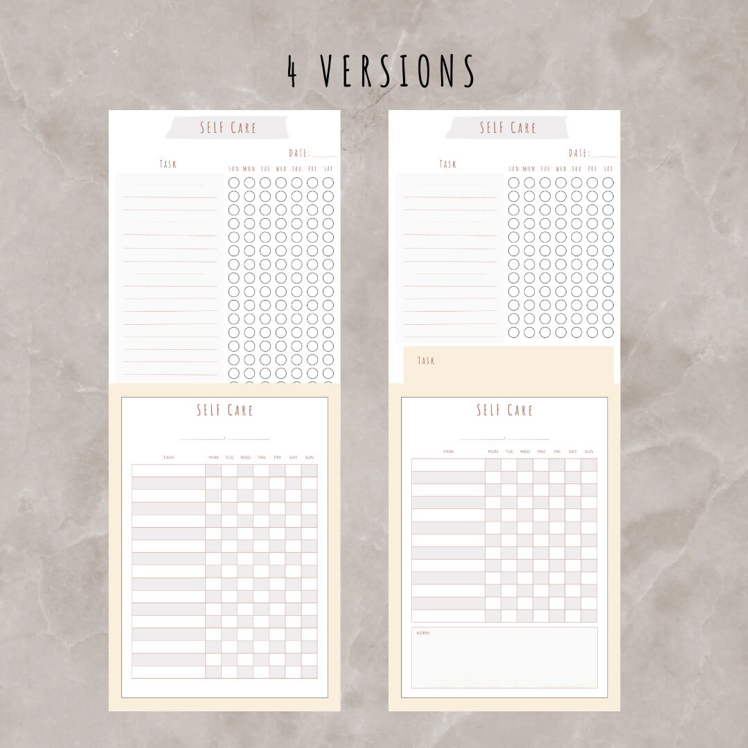 Weekly Self Care Tracker Printable Daily Self Care Checklist - Etsy