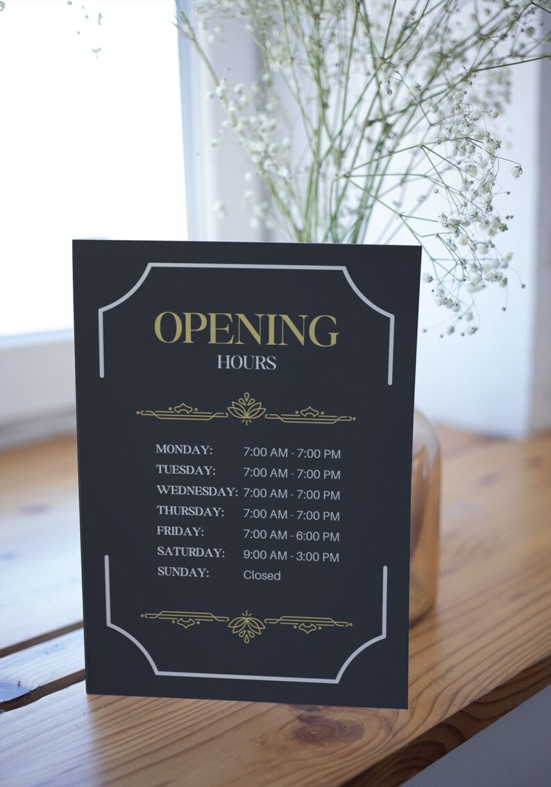 Opening Hours Art Print, Trendy Home Decor, Apartment Poster, Bar Cart ...