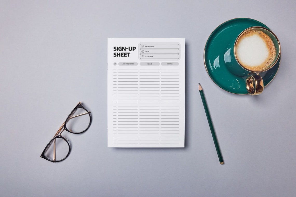 Sign up Sheet, Sign in Sheet, Potluck Sign Up, Food Sign up Sheet ...