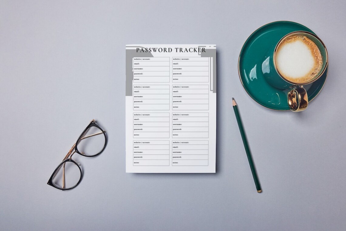 Password Tracker, Printable Password Log & Organizers, Password ...