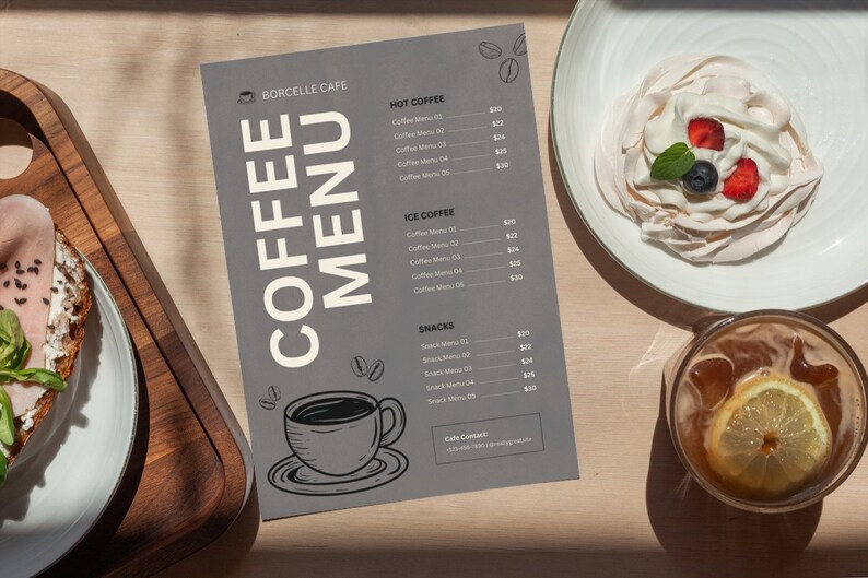 Coffee Menu Template, Coffee Bar Sign, Coffee Sign, Restaurant Menu ...