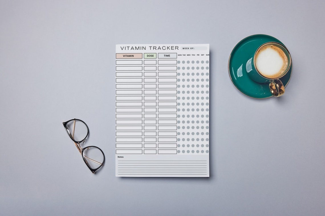 Vitamin Tracker Printable, Fitness and Health Planner, Vitamin İntake ...