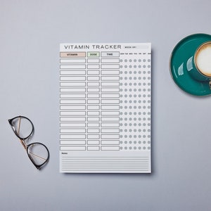 Vitamin Tracker Printable, Fitness and Health Planner, Vitamin İntake ...