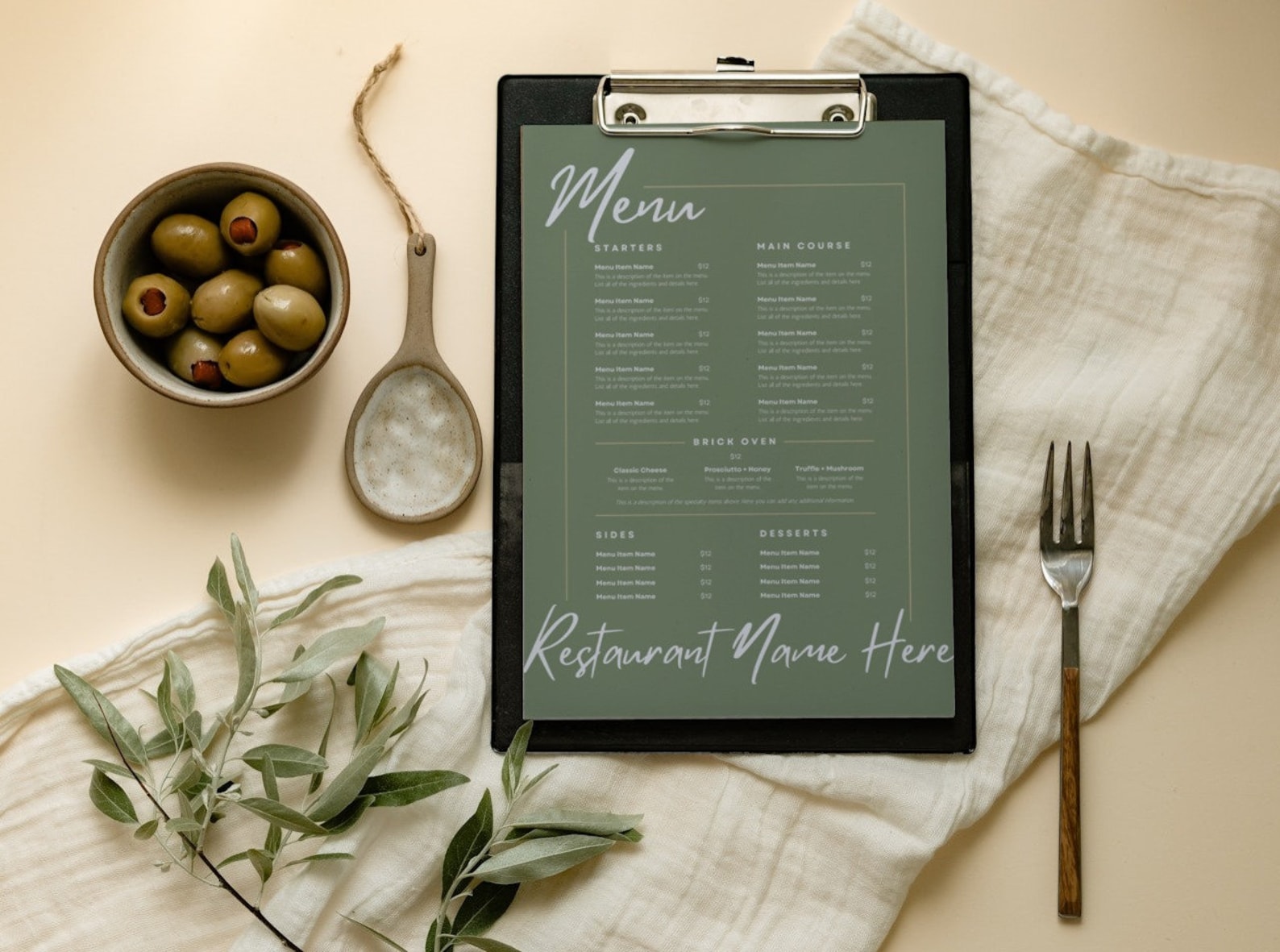 Minimalist Restaurant Menu Template: Editable A4 PDF & Canva - Etsy