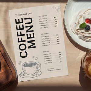 Coffee Menu Template, Coffee Bar Sign, Coffee Sign, Restaurant Menu ...