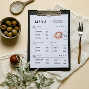 Coffee Menu Template, Coffee Bar Sign, Coffee Sign, Restaurant Menu ...