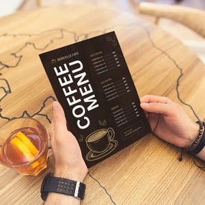 Coffee Menu Template, Coffee Bar Sign, Coffee Sign, Restaurant Menu ...