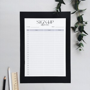 A4 Sign up Sheet Printable: Potluck, Open House, Events (PDF) - Etsy