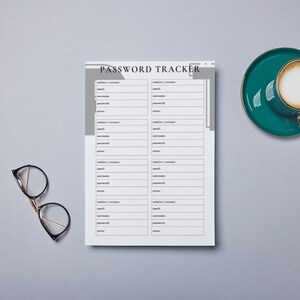 Password Tracker, Printable Password Log & Organizers, Password ...