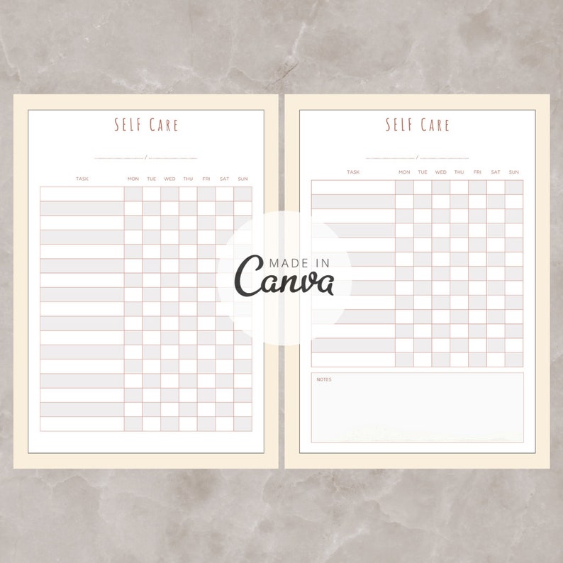 Weekly Self Care Tracker Printable, Daily Self Care Checklist, Routine ...