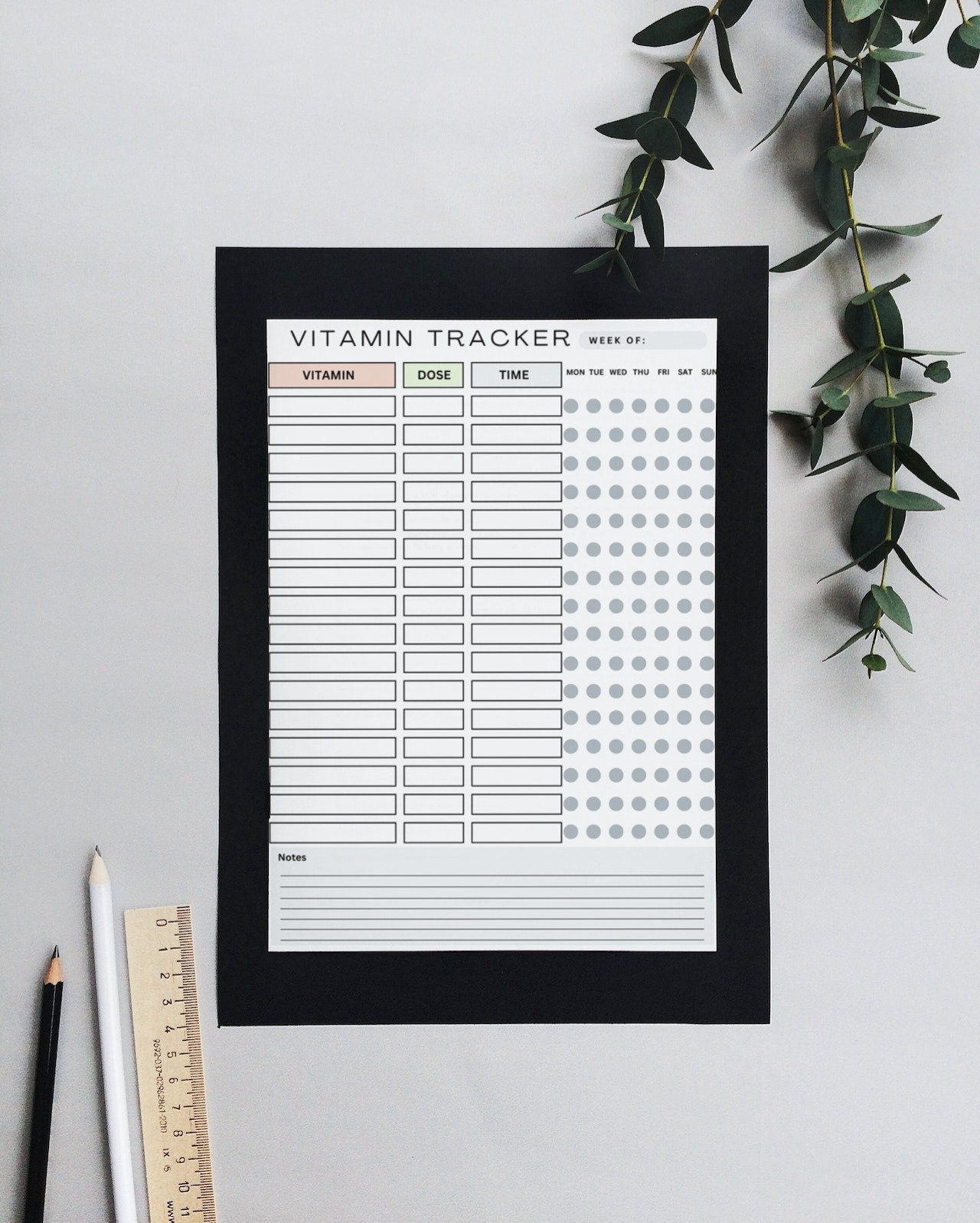 Vitamin Tracker Printable, Fitness and Health Planner, Vitamin İntake ...