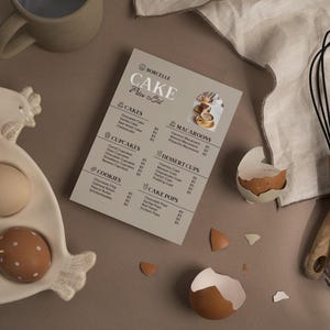 Cake Price List, Price List Template, Template Canva, Bakery Menu, Cake ...