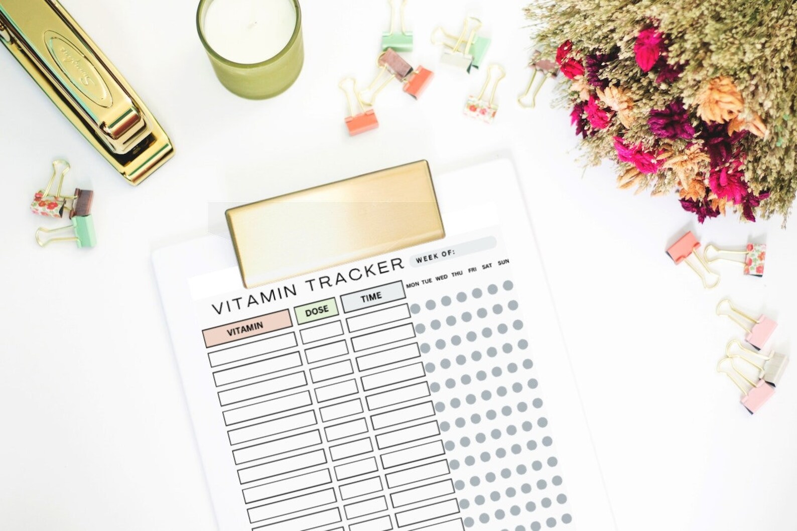 Vitamin Tracker Printable, Fitness and Health Planner, Vitamin İntake ...