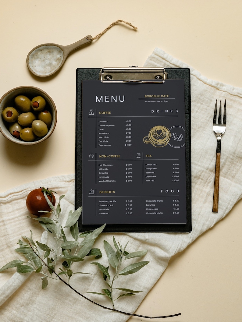 Coffee Shop Menu, Canva Menu Template, Drink Menu Template, Menu Bar ...