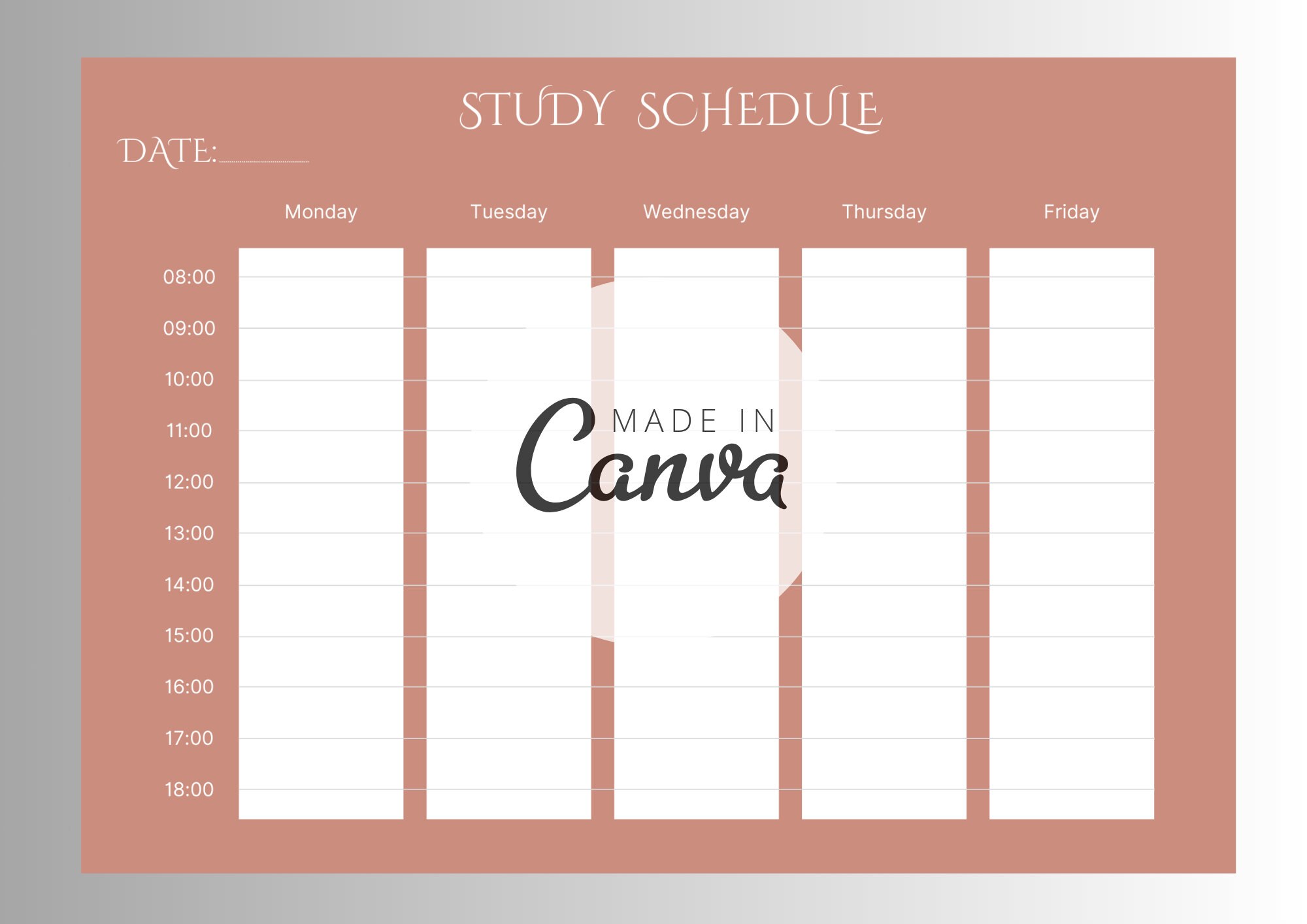 Minimalist Revision Timetable Printable Set, Hourly Agenda, Weekly ...