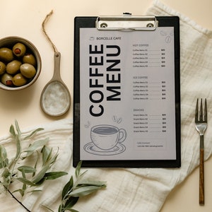 Coffee Menu Template, Coffee Bar Sign, Coffee Sign, Restaurant Menu ...