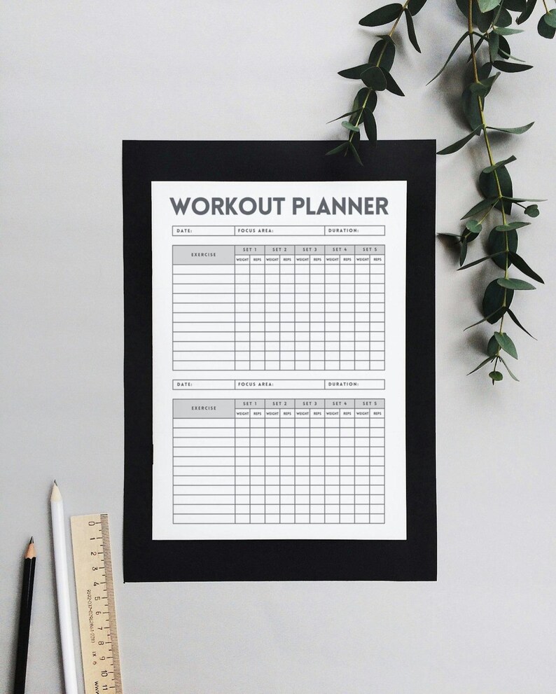 Workout Planner | Fitness Planner | Workout Tracker | Fitness Journal ...