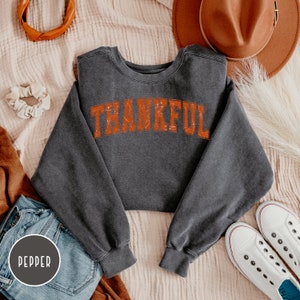 Thankful Sweatshirt, Thanksgiving Sweater, Fall Sweater, Comfort Colors ...