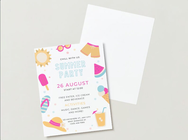 Fun Summer Party Invitation - Etsy