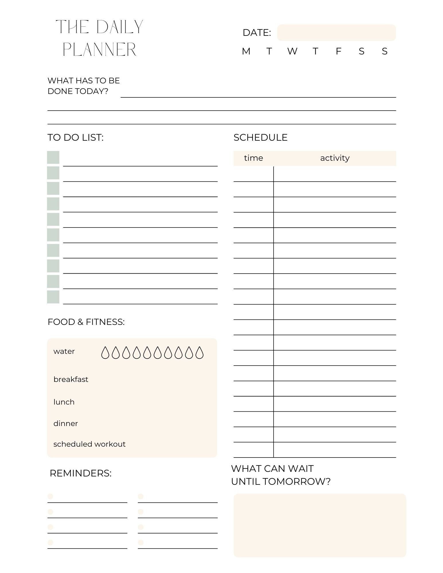 Printable Personal Planner, Printable Daily Goals Planner, Aesthetic ...