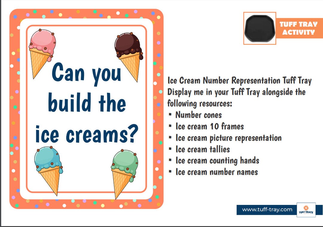 Tuff Tray Pack Using Ice Cream Cones for Counting - Etsy