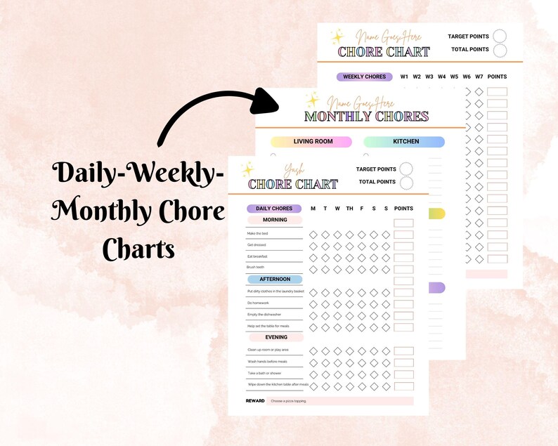 Chore Chart Bundle for Kids - Etsy