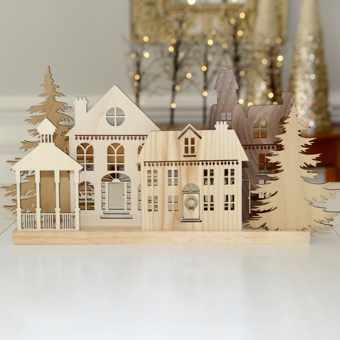 Christmas Town Centerpiece - Charming Holiday Town - Etsy
