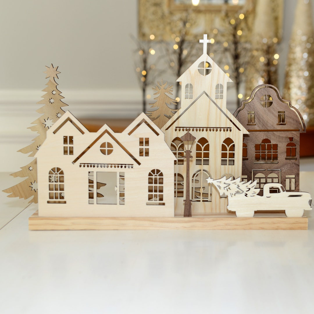 Christmas Town Centerpiece - Festive Holiday Town - Etsy