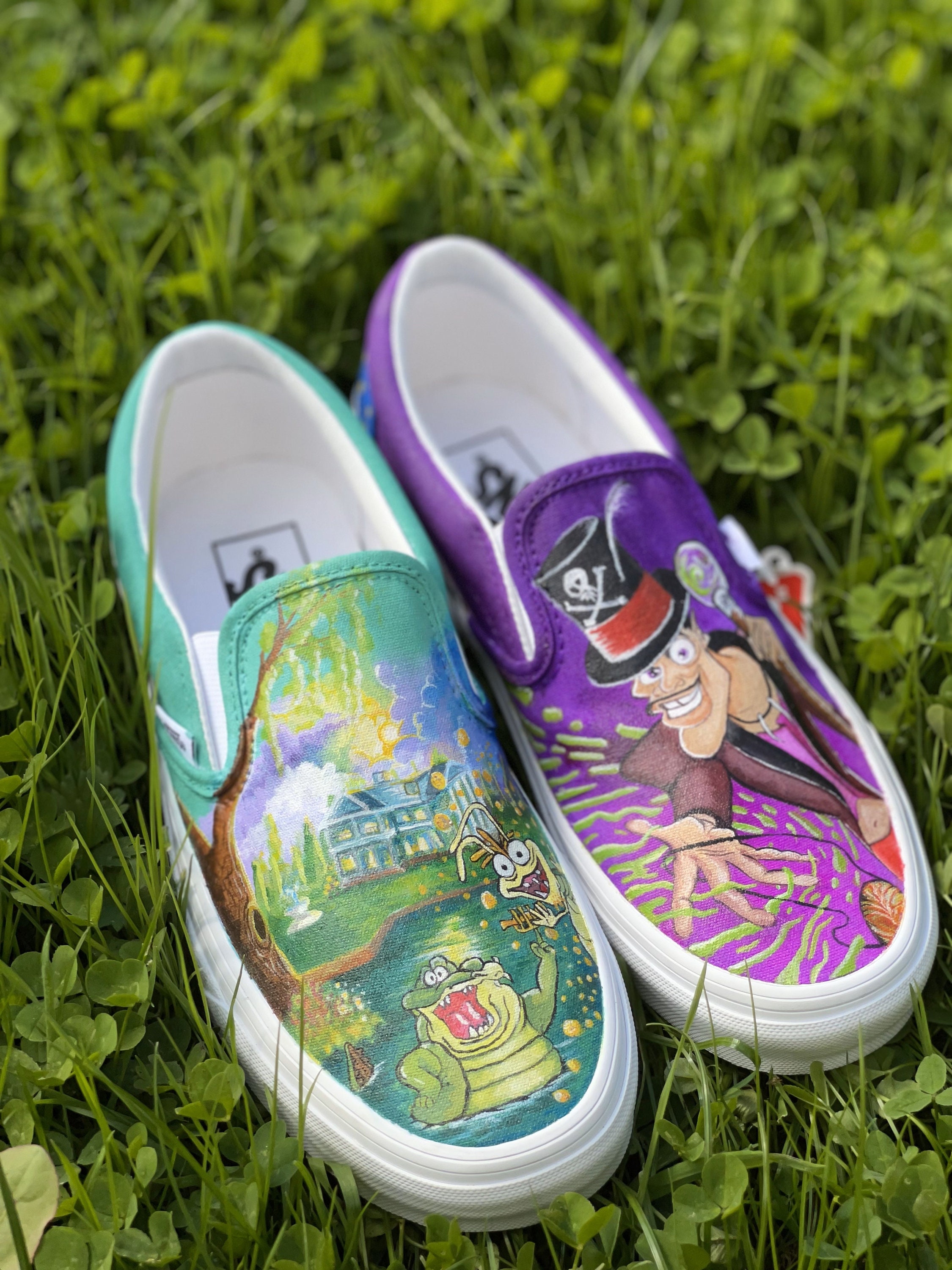Princess & the Frog Custom Vans - Etsy