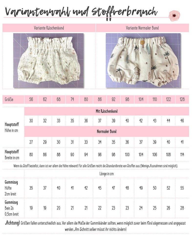 Bloomers I Sewing Pattern and Instructions I Loose & Airy Design ...