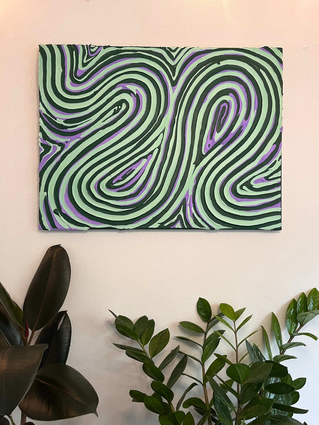Groovy Textured Large Wall Art, Colorful Plaster Art on Canvas (18x24 ...